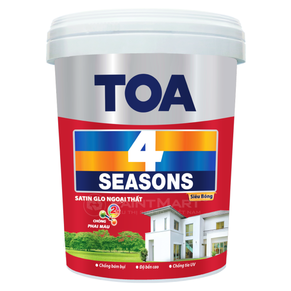 Sơn ngoại thất TOA 4 Seasons Satin Glo Siêu Bóng - 18L