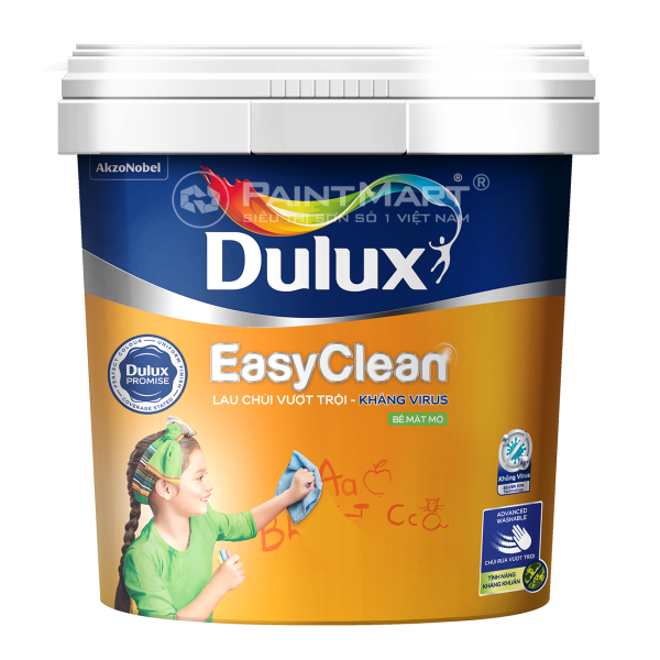 Sơn nội thất Dulux Easyclean lau chùi vượt trội kháng Virus bề mặt mờ ...