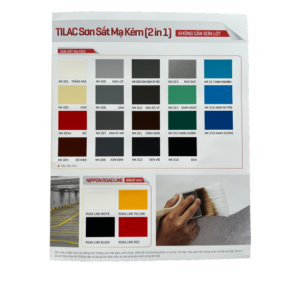 Bảng màu sơn sắt mạ kẽm NIPPON TILAC ( 2 trong 1 )