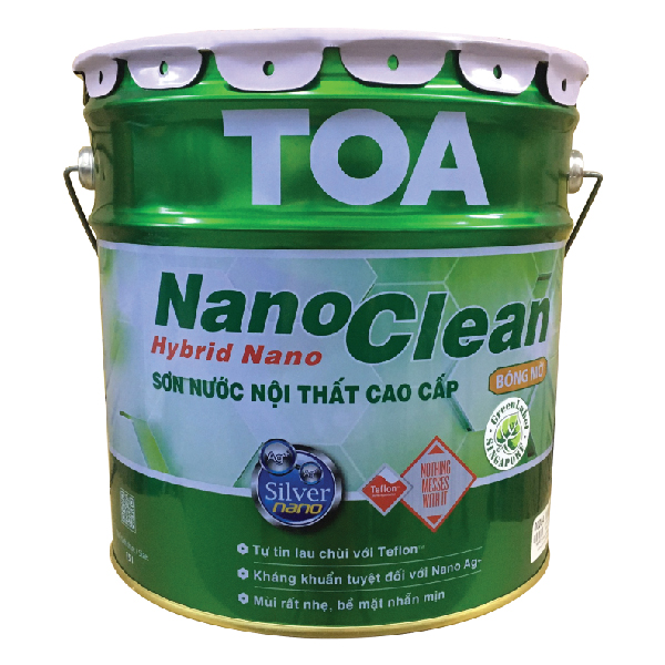 Sơn nội thất cao cấp Toa Nanoclean bóng mờ - 15L