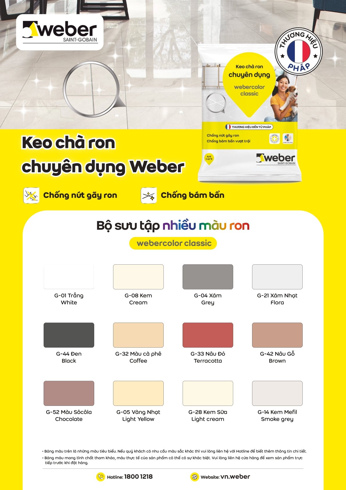 Keo chà ron chuyên dụng webercolor classic
