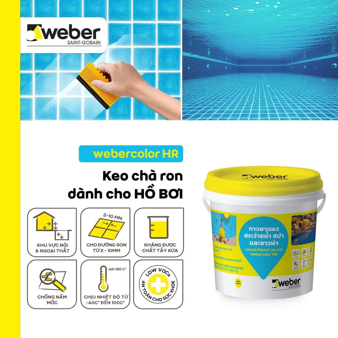 Keo chà ron hồ bơi webercolor HR
