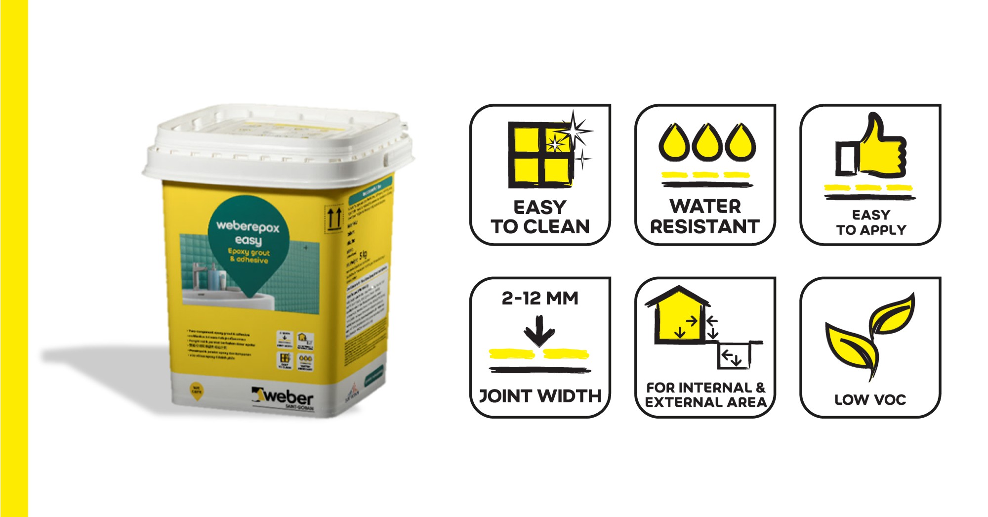 Keo dán gạch & chà ron 2 trong 1 weberepox easy