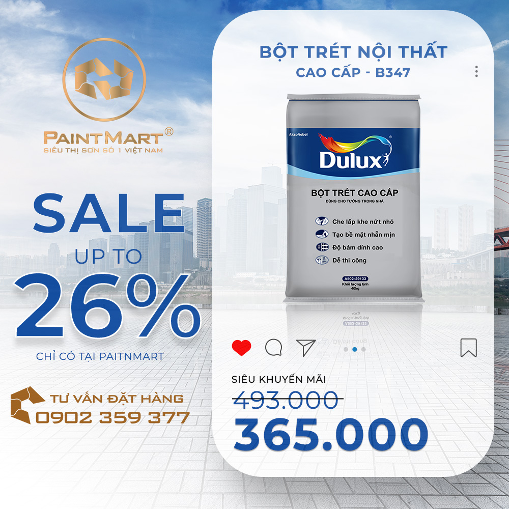 Siêu khuyến mãi khi mua SƠN DULUX giảm giá 47%